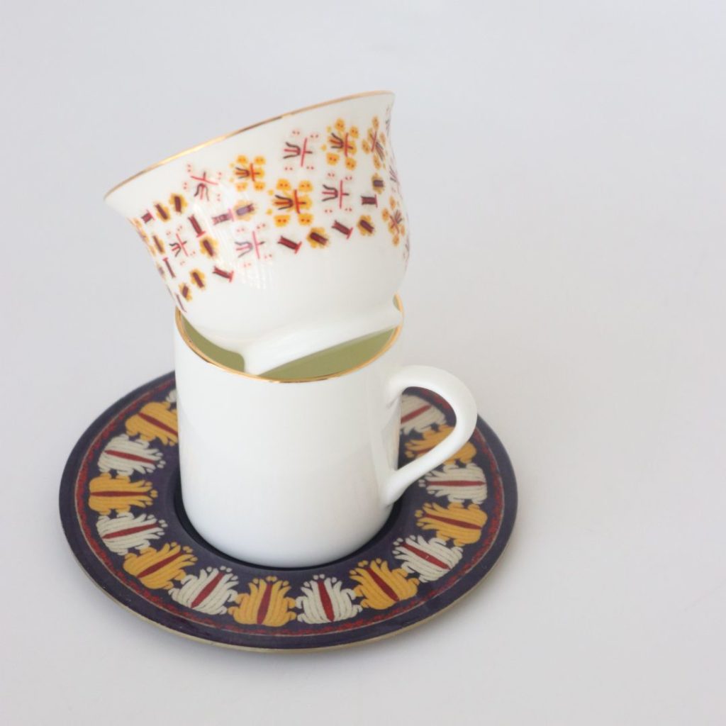 Jolie Espresso Cup & Saucer Dots Gold - Plum.ae