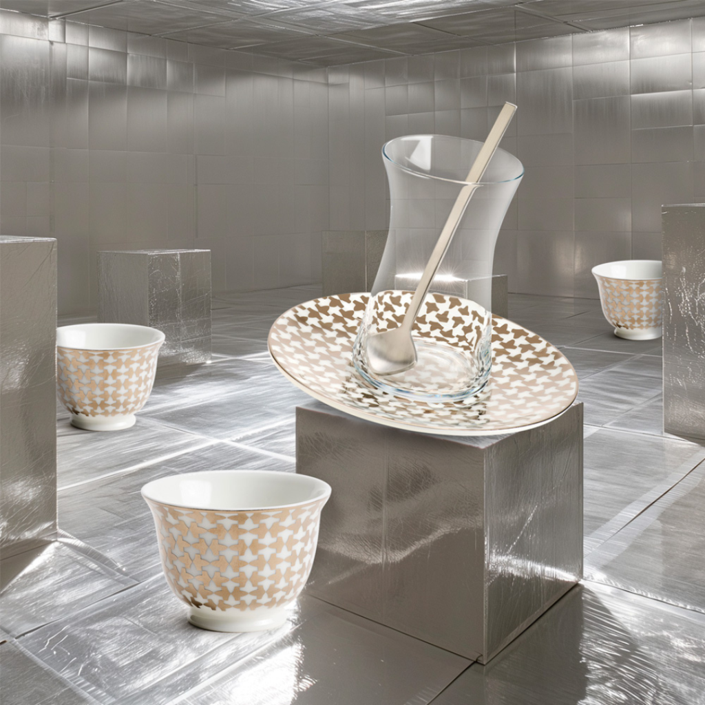 Set of 6 Alhambra Platinum Coffee Cups - Plum.ae